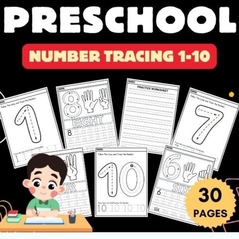 Preschool | Pre-K Morning Work | Math Worksheets: Trace Numbers From 1 ...
