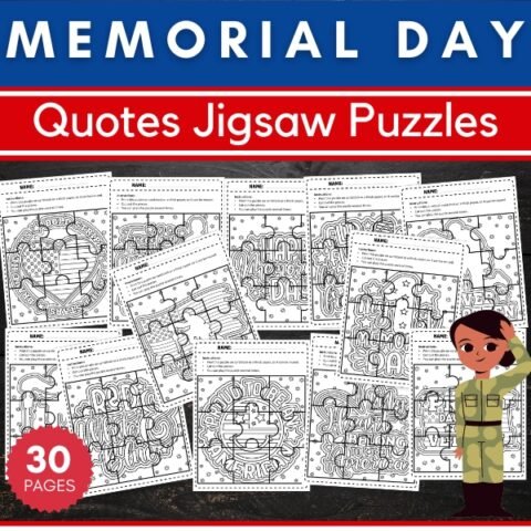 Memorial Day Quotes Jigsaw Puzzle Template - Fun Games Activities - The ...