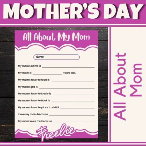 Mother's Day Questionaire | All About My Mom Printable | Mother's Day ...