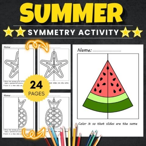 Summer Season Symmetry Drawing Activity Pages - Fun End of Year ...