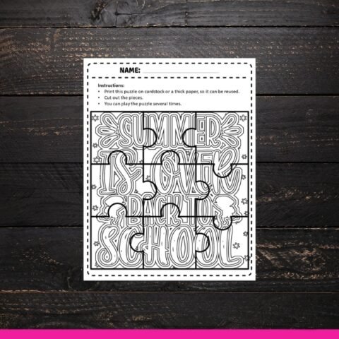 Back to school Quotes Jigsaw Puzzle Template - Fun August Games - The ...