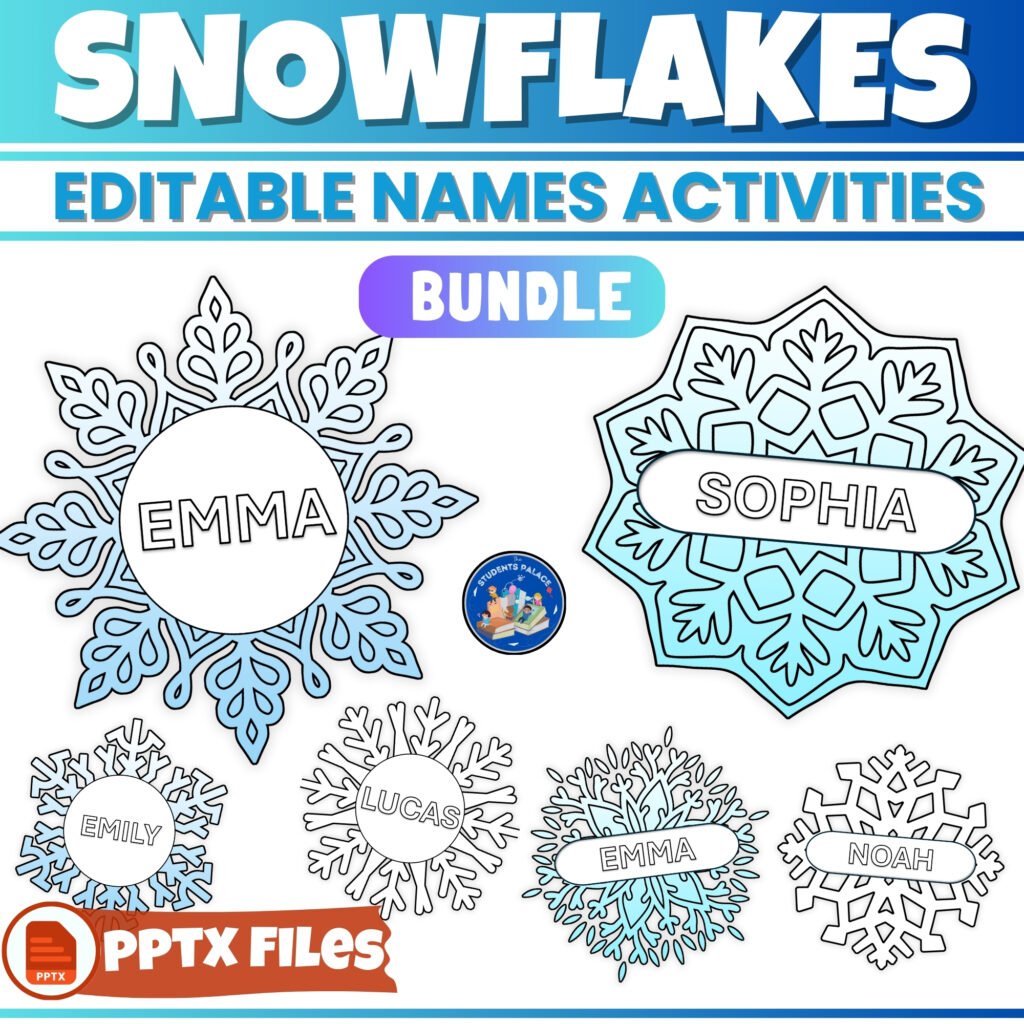 Editable Snowflake Name Tags Activity & Fun Winter Bulletin Board ...