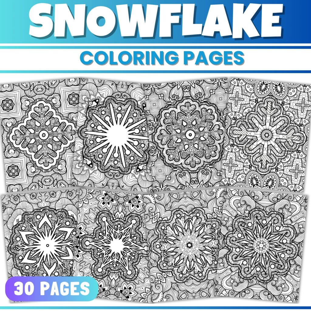 30 Printable Snowflake Templates Coloring Pages - Winter | Fun snow day ...