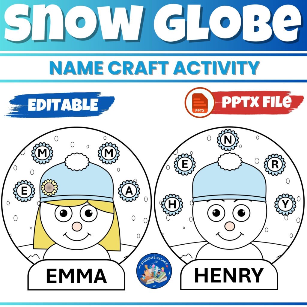 Editable Snow Globe Craft for Kids | Fun & Unique Winter Activity ...